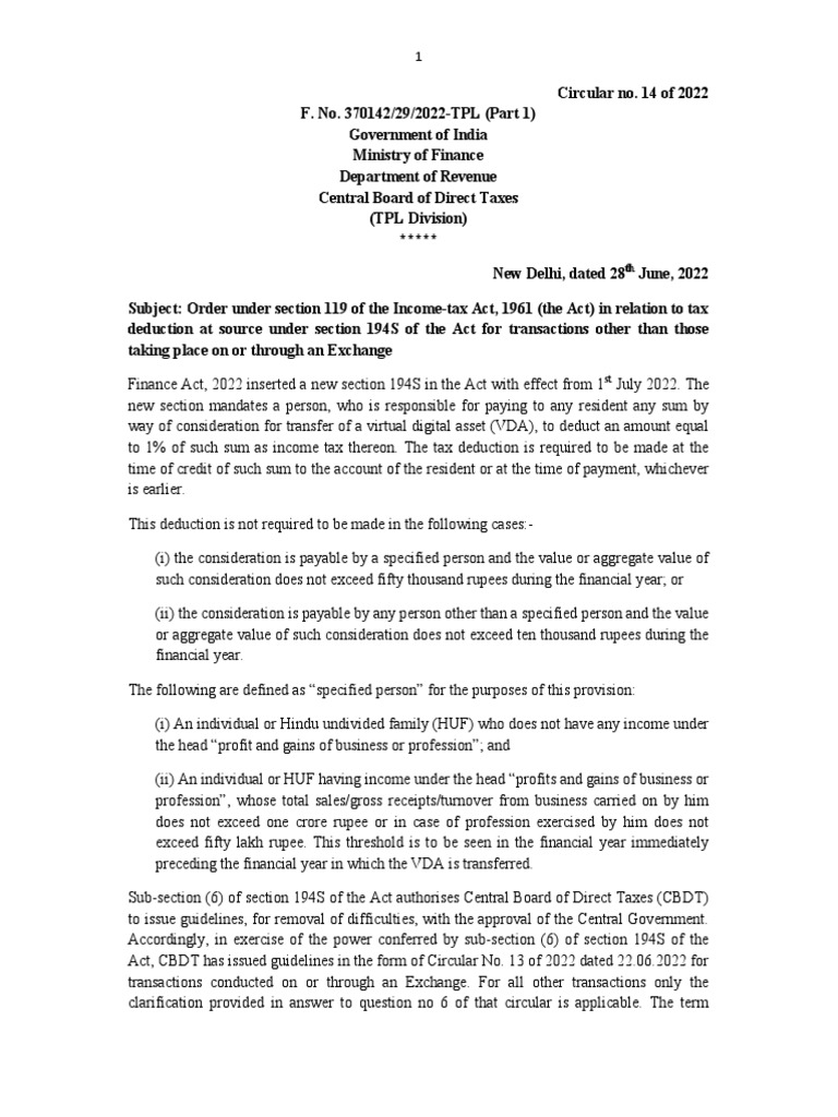 Circular 14 2022 | PDF | Taxes | Income Tax