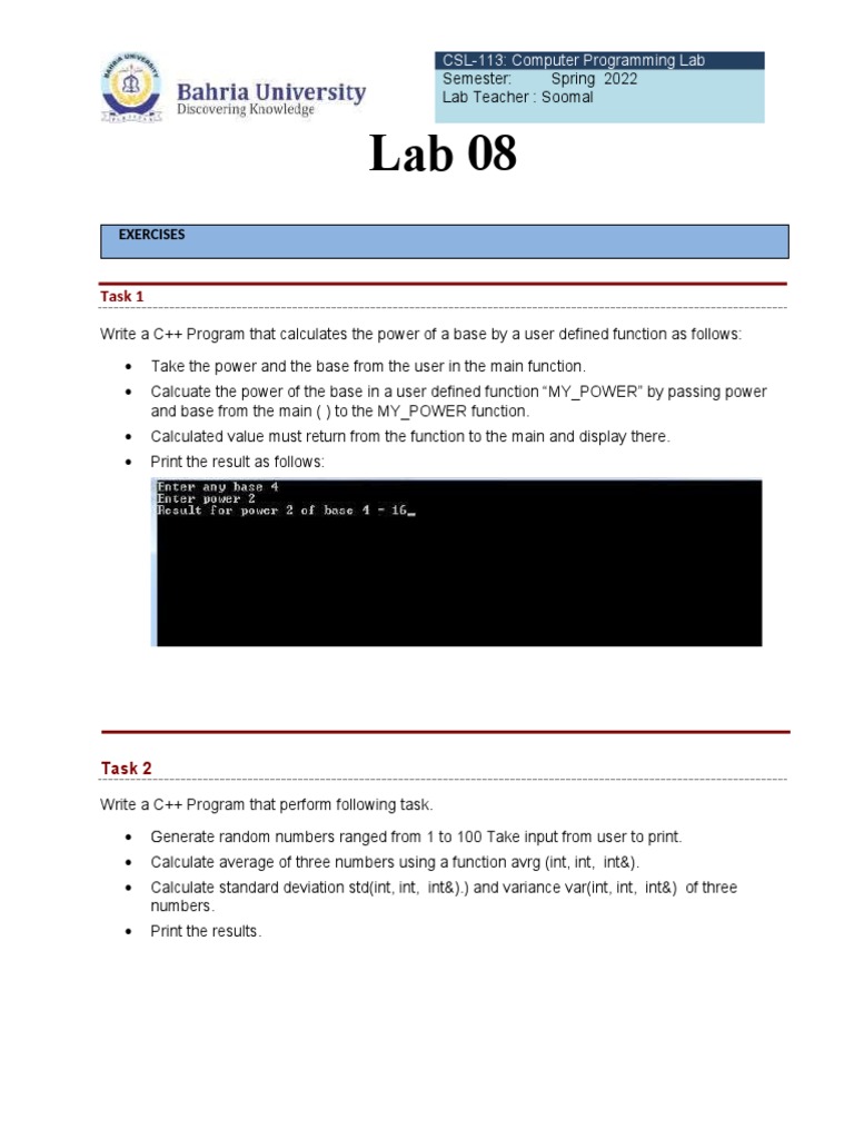 Lab 08 Tasks 24052022 123155pm 29092022 111610am Pdf Subroutine C 8362