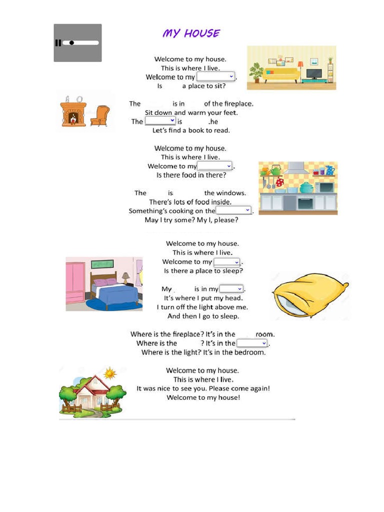 Song Prepositions and Furniture | PDF