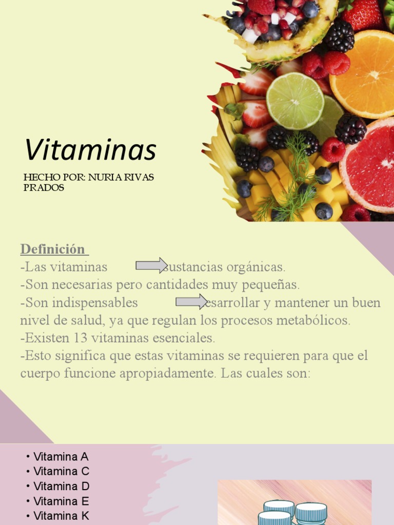 Funciones y fuentes de vitaminas esenciales | PDF | Vitamina | Nutrientes