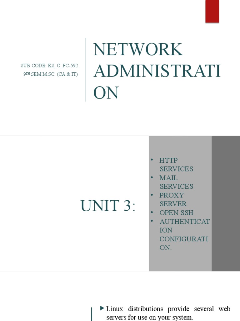 Lecture Notes Unit 3 Network Administration | PDF | Proxy Server ... Lecture Notes Unit 3 Network Administration | PDF | Proxy Server ...