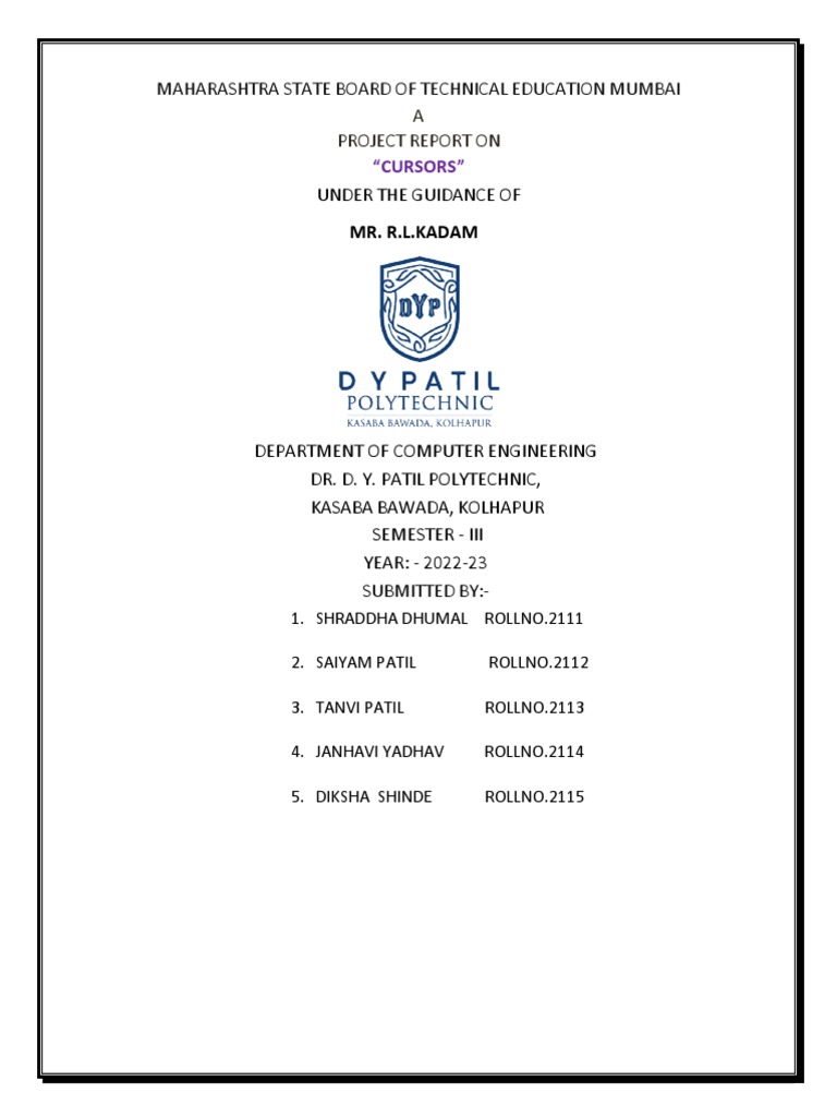 Under The Guidance of Mr. R.L.Kadam: Maharashtra State Board of ...