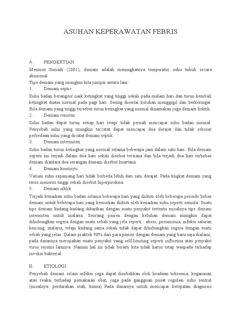 Asuhan Keperawatan Febris | PDF