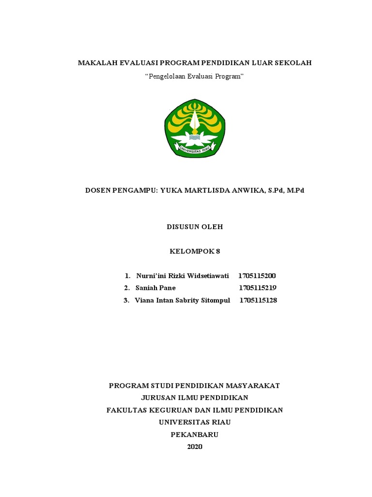 Evaluasi Program Kelompok 8 | PDF | Karier & Perkembangan | Bisnis