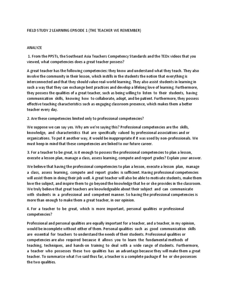 FS 2 - Episode 1 | PDF