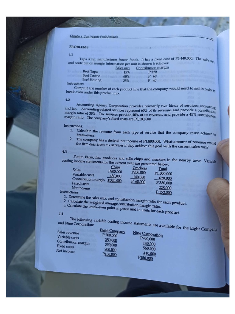 SCM Chapter 4 Cost Volume Profit | PDF