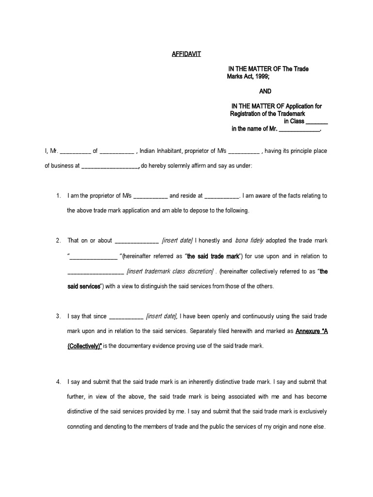 Trademark User Affidavit | Download Free PDF | Trademark | Affidavit
