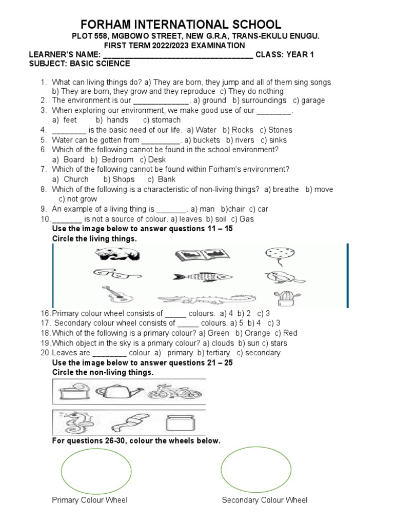 Basic Science First Term | PDF | Solubility | Earth