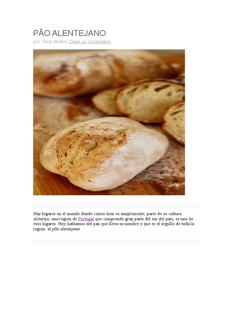 Pão Alentejano | Descargar gratis PDF | De masa fermentada | Panes