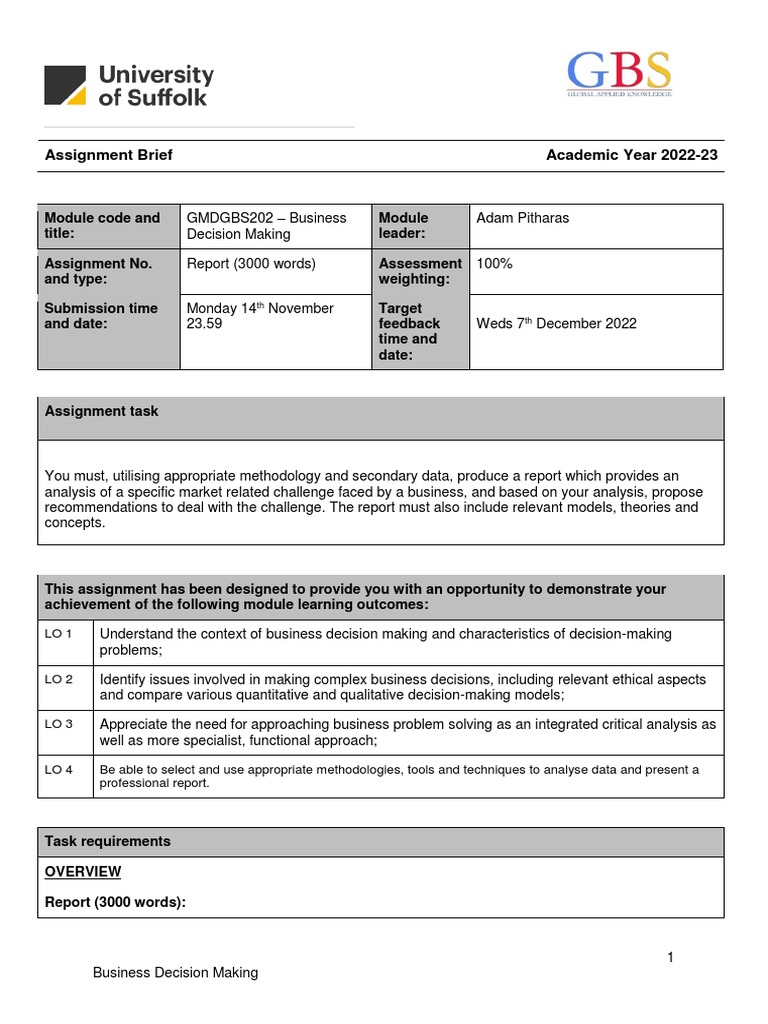 Sample of Task 01 (Question) | PDF