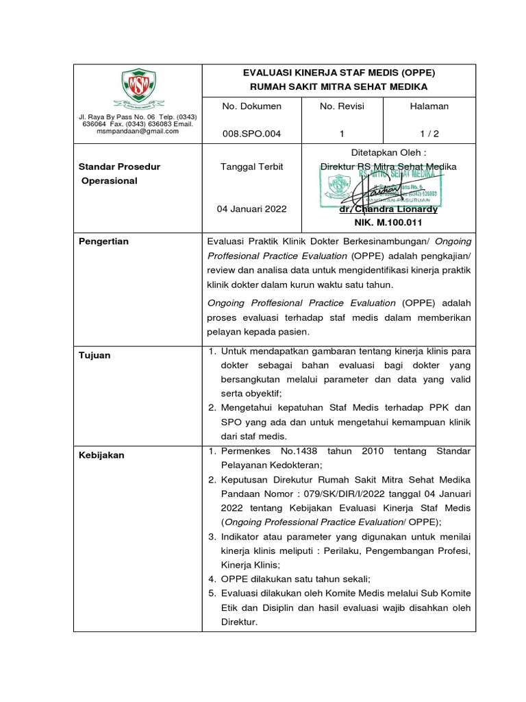 Spo Oppe Dokter | PDF