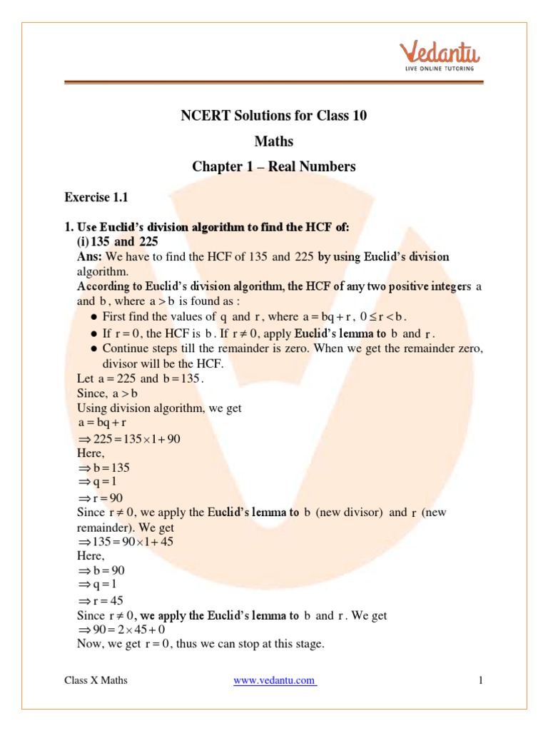 Class 10 - Maths - Real Numbers | PDF | Rational Number | Numbers