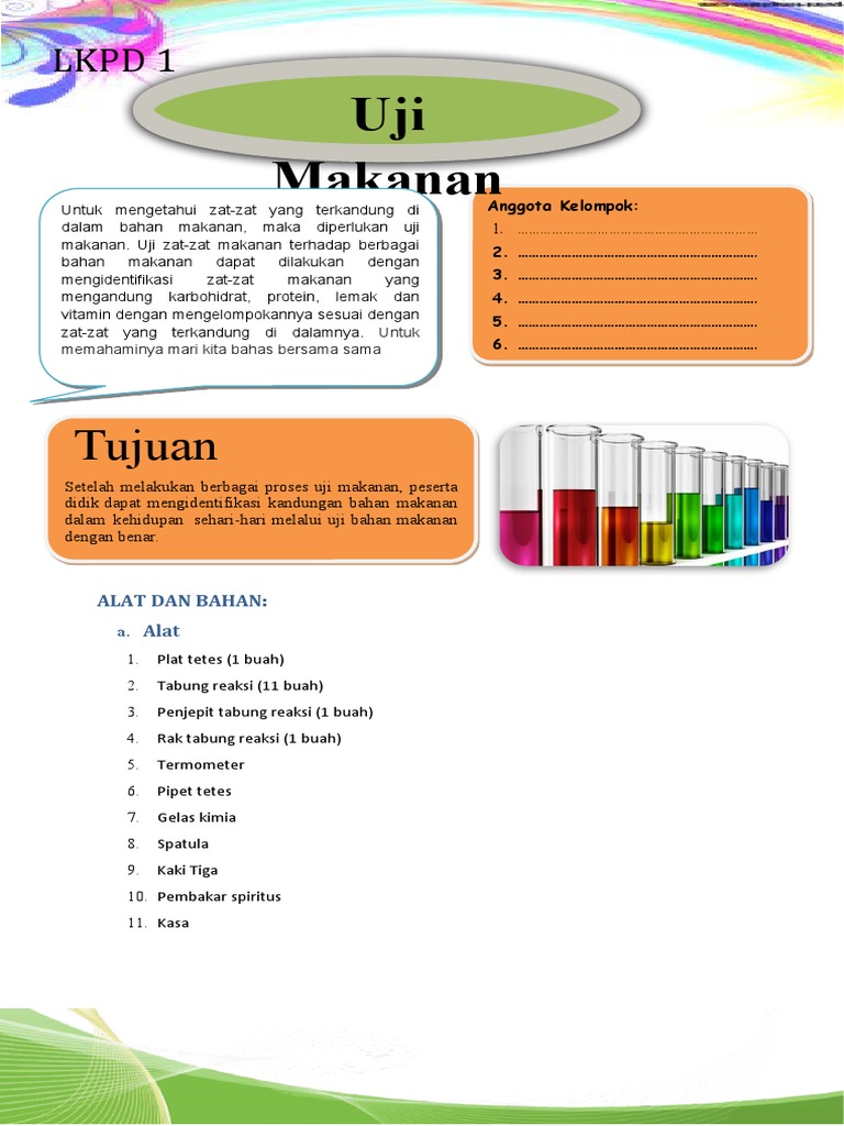LKPD Uji Makanan | PDF