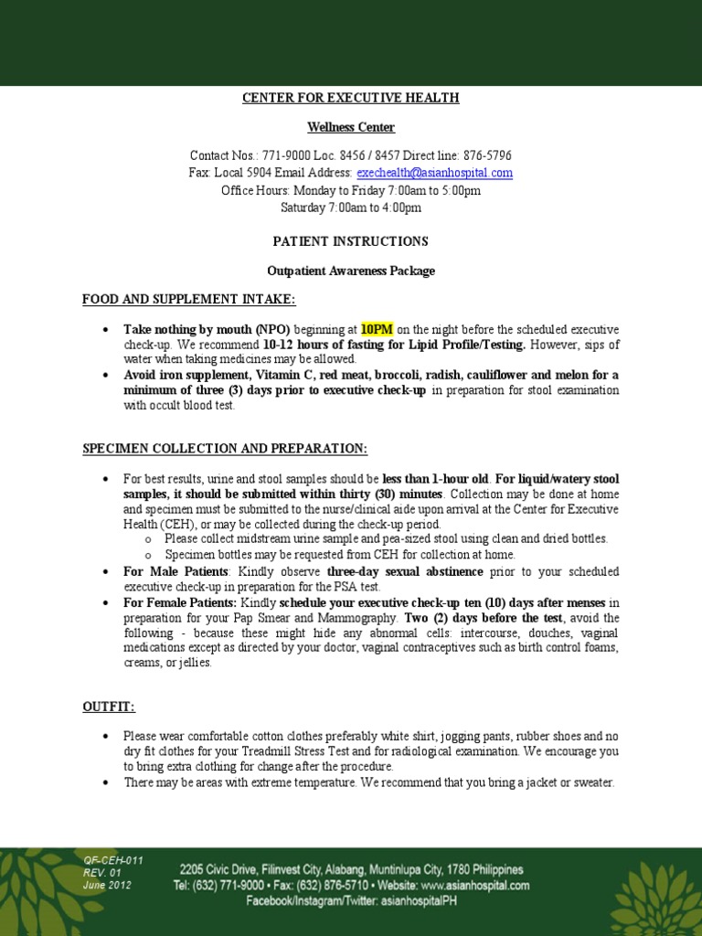 Awareness Package Outpatient UPDATED | PDF | Physical Examination | Patient