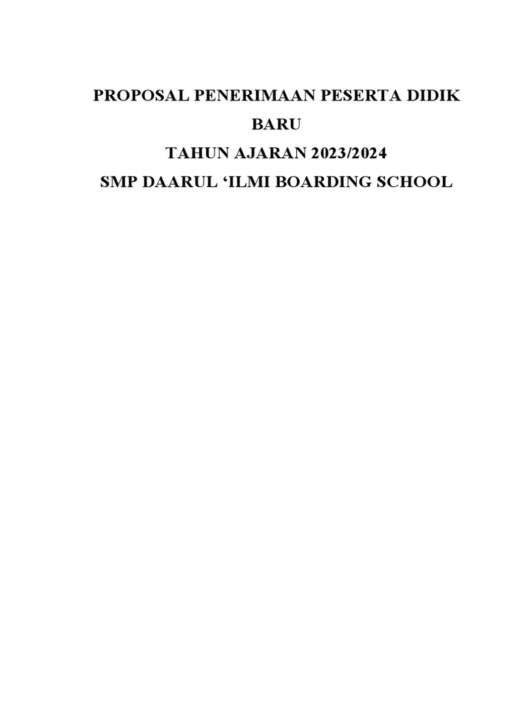 Proposal PPDB 2023 2024 Smpdi | PDF
