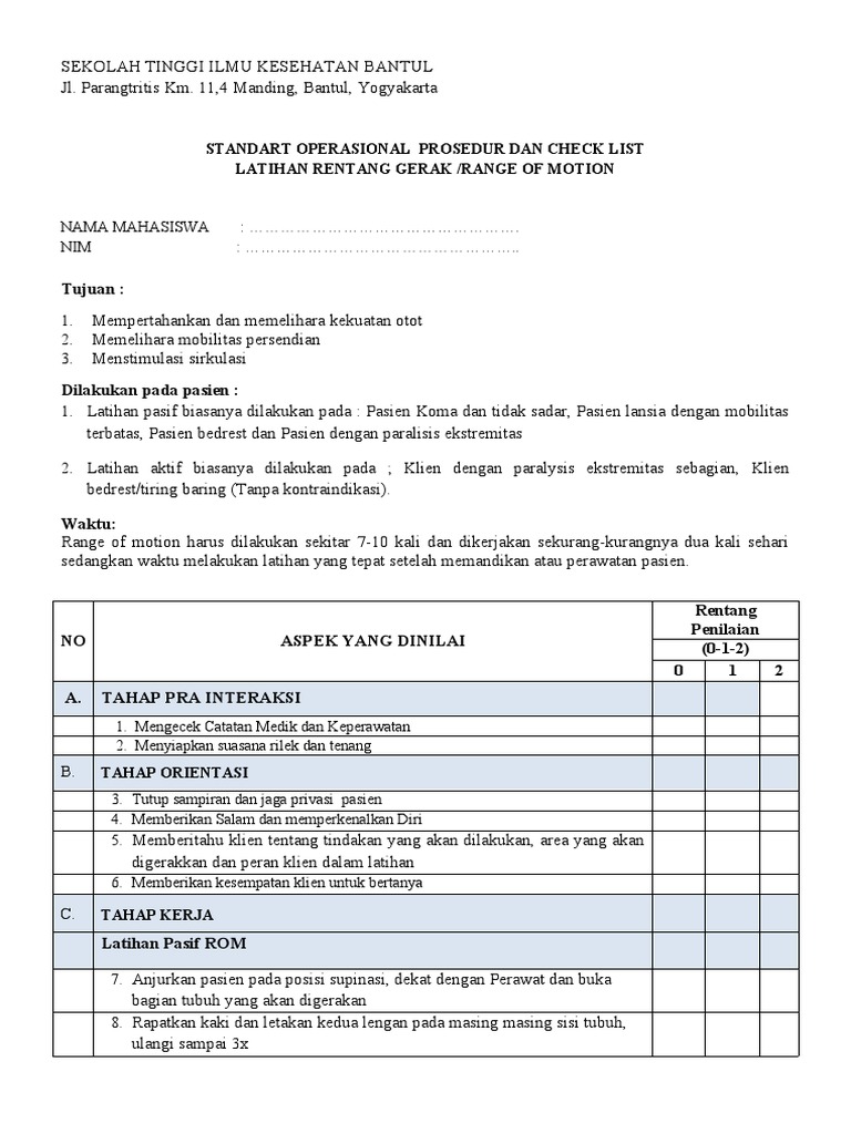 Sop Rom Aktif Pasif | PDF