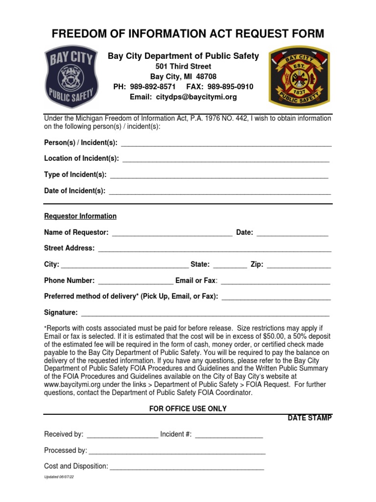 FOIA Request Form - 202206071328412907 | PDF | Social Science