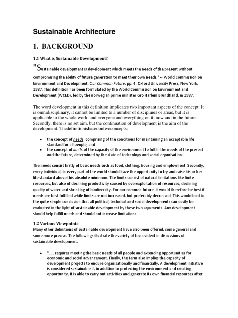 Sustainable Architecture Background | PDF | Green Building | Sustainability