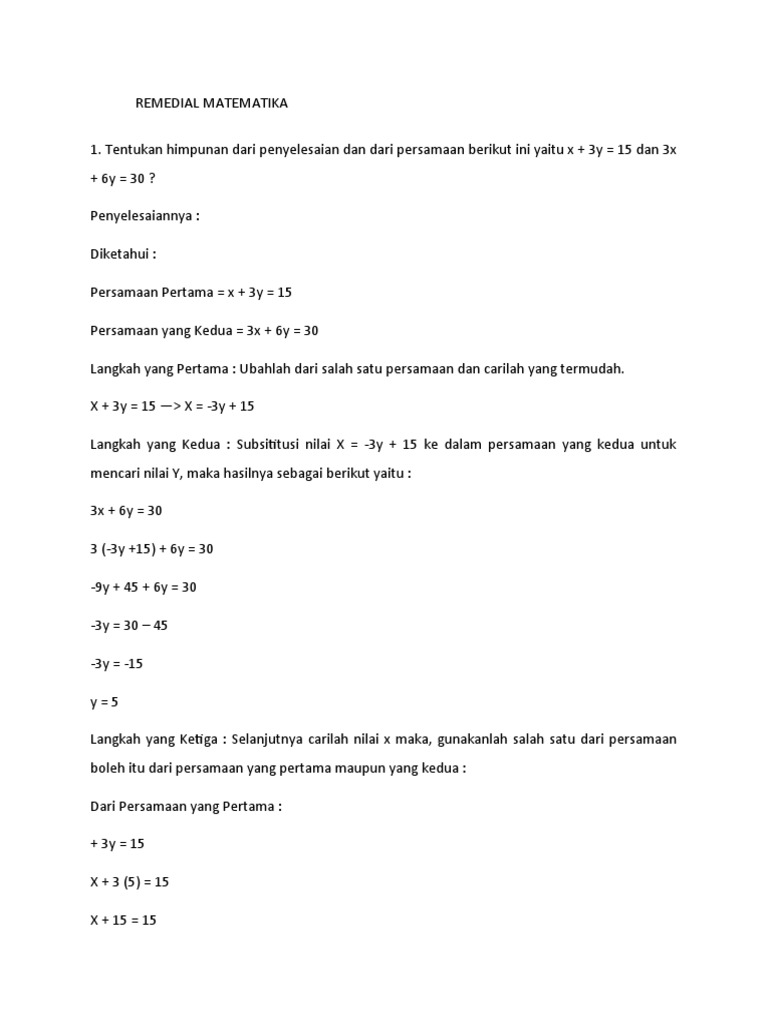Remedial Matematika | PDF