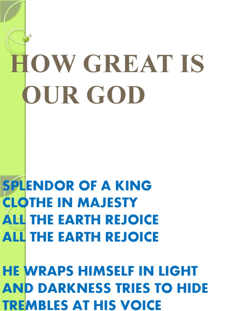 How Great Is Our God | PDF