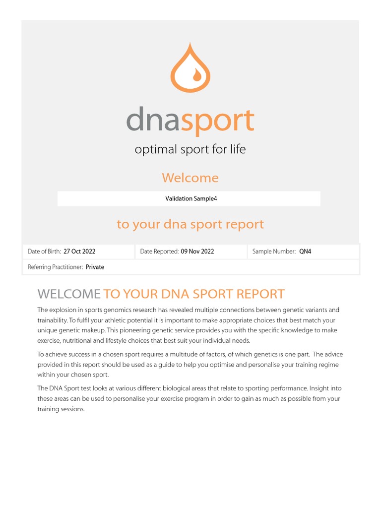 DNA Sport-Validation-Sample4-English | PDF | Skeletal Muscle | Aerobic ...