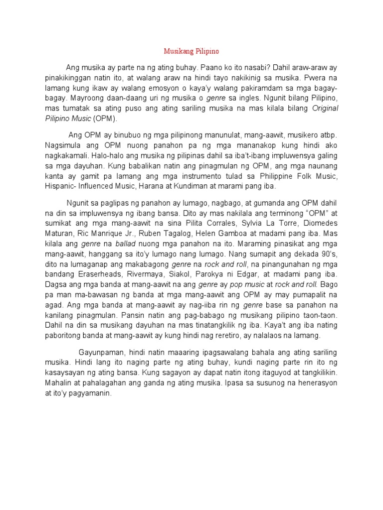 Musikang Pilipino | PDF