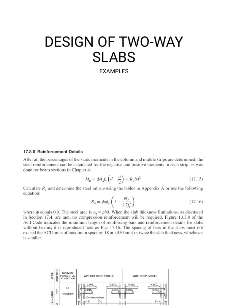 Design of Two-Way Slabs - Design Examples | PDF | Beam (Structure ...