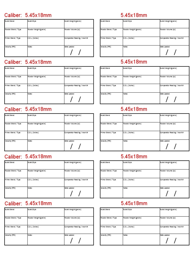 5.45x18mm Ammo Box Labels | PDF | Bullet | Caliber