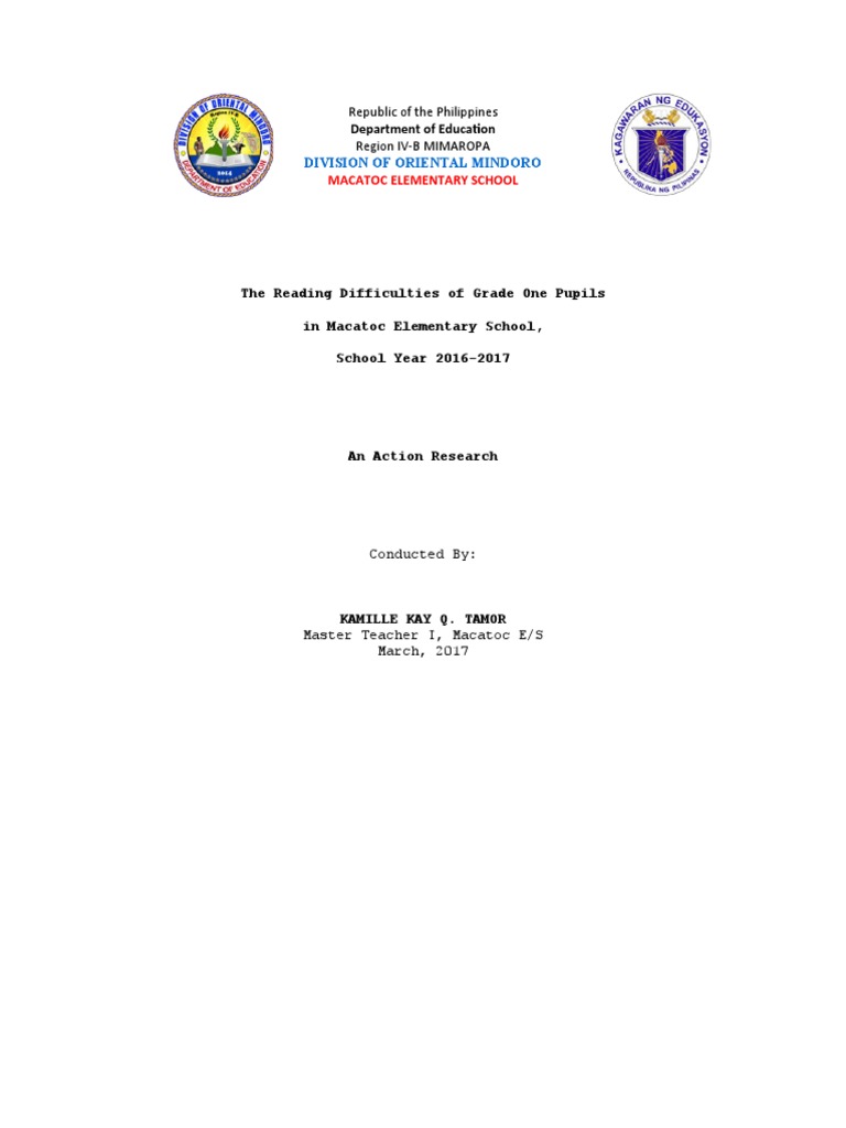 Reading Difficulties in Grade One Pupils | PDF | Reading Comprehension ...