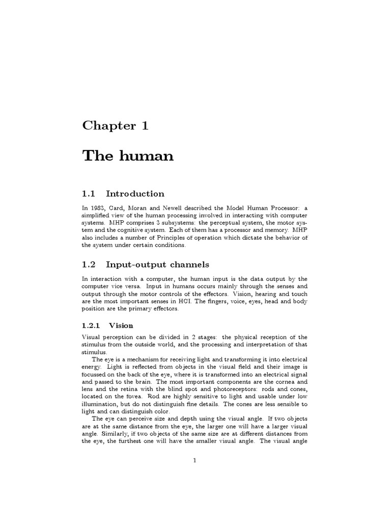 Human-Computer Interactaction Short Easy Notes | PDF | Ear | Perception
