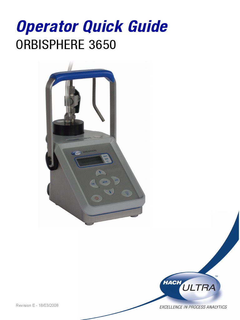 ORBISPHERE 3650 Operator Quick Guide | PDF | Calibration | Gases
