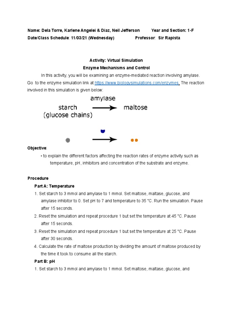 Enzyme simulation analysis | PDF