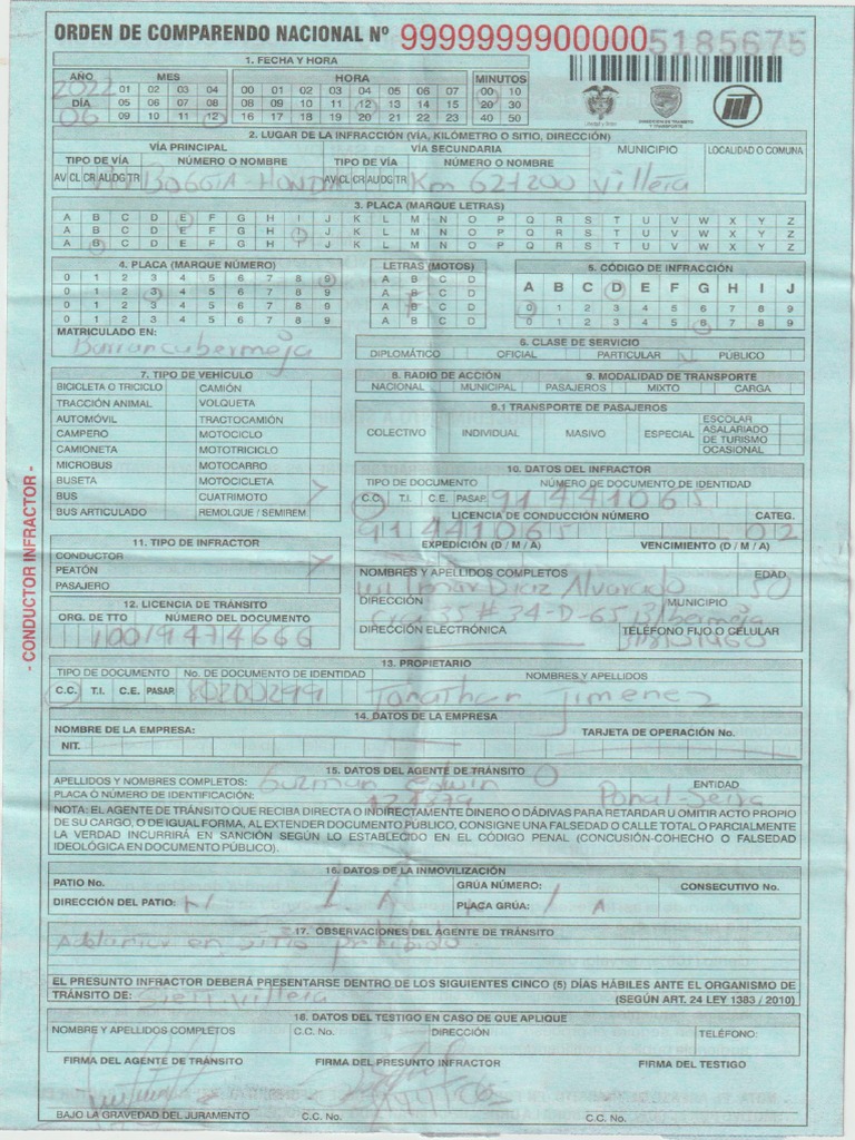 Orden de Comparendo | PDF