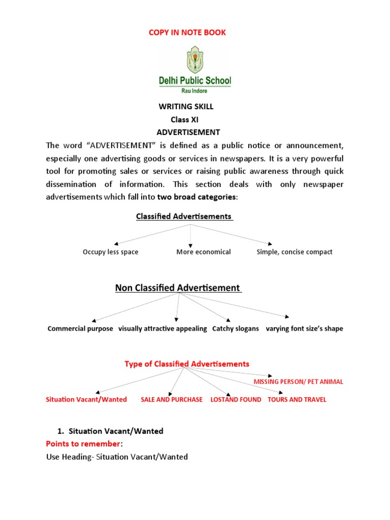 Writing Skill Classified Ads Under 40 | PDF | Advertising