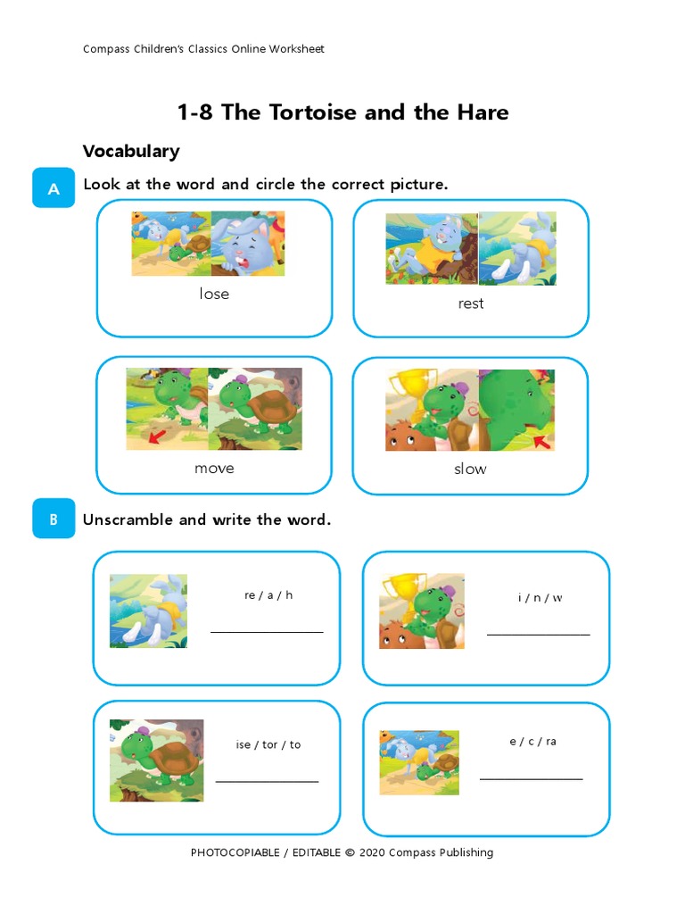 1-8 - The Tortoise and The Hare - Reading Oceans - Worksheet | PDF