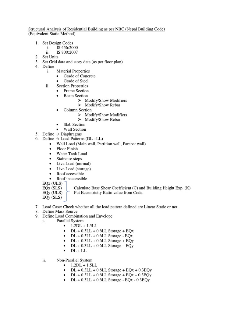 Design Steps As Per NBC For Structrual Analysis of Residential Building ...
