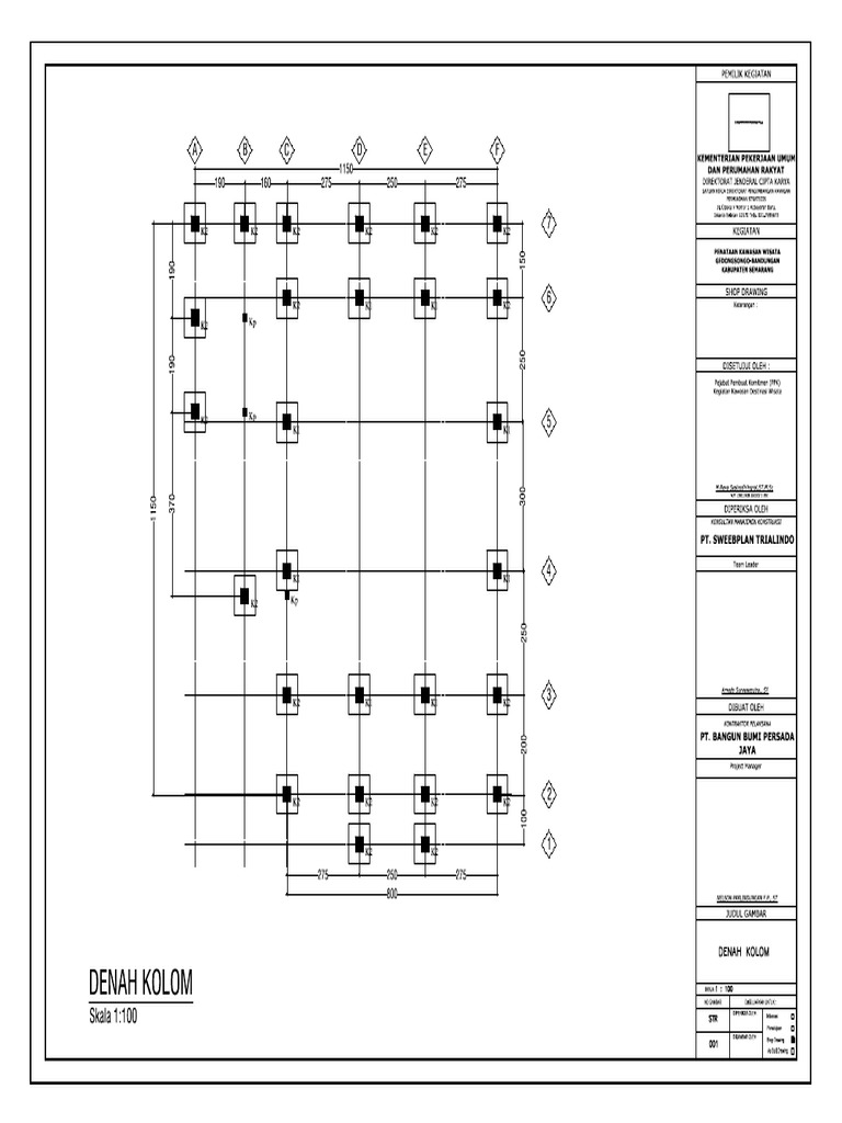 06.denah Kolom | PDF