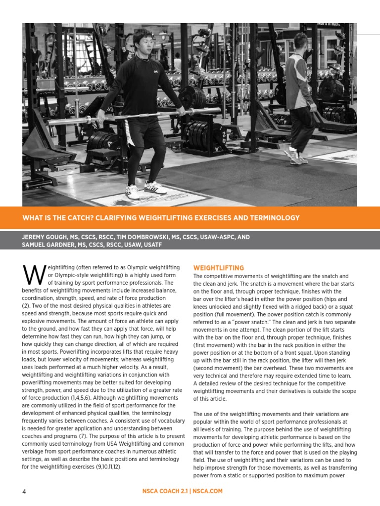 Caoch2.1-Clarifying Weightlifting Exercises and Terminology | PDF ...