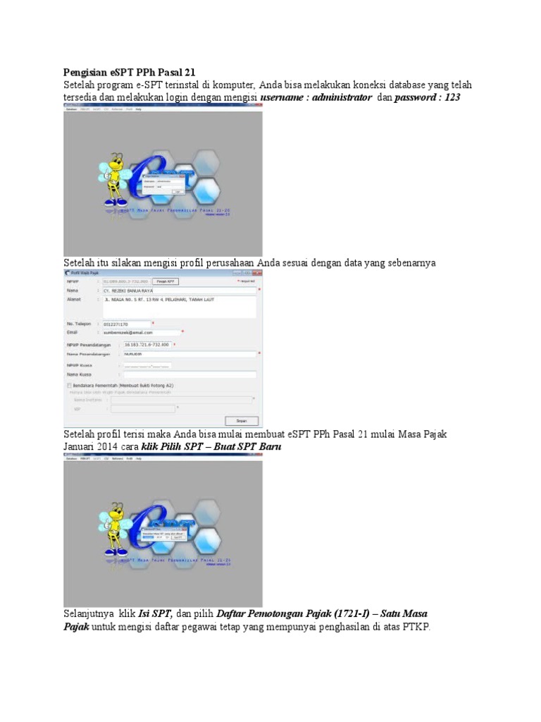 Cara Pengisian eSPT PPH Pasal 21 2014 | PDF