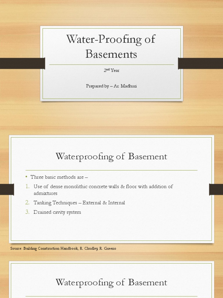 Basement Waterproofing - 2C | PDF | Basement | Concrete