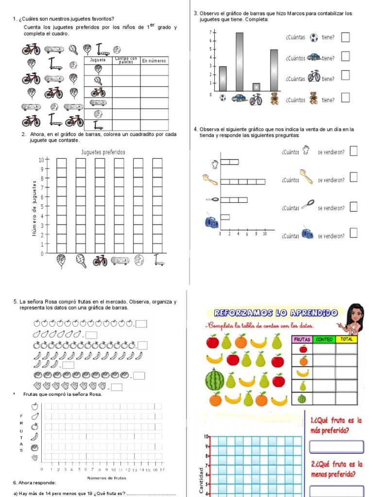 Gráficos de barras para niños de 1er grado | PDF