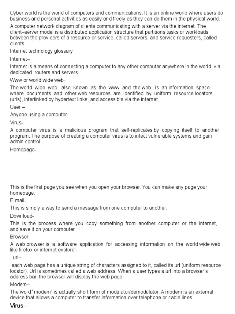Cyber World | PDF | World Wide Web | Internet & Web
