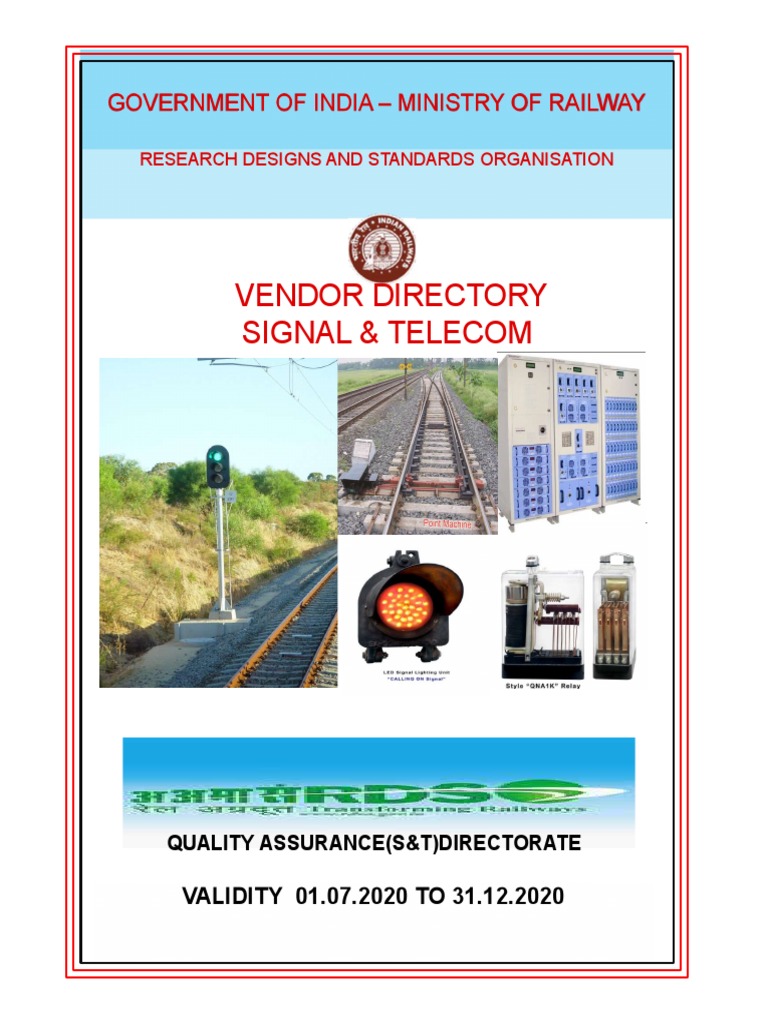RDSO Vendor Directory for Signal & Telecom | PDF | Relay ...