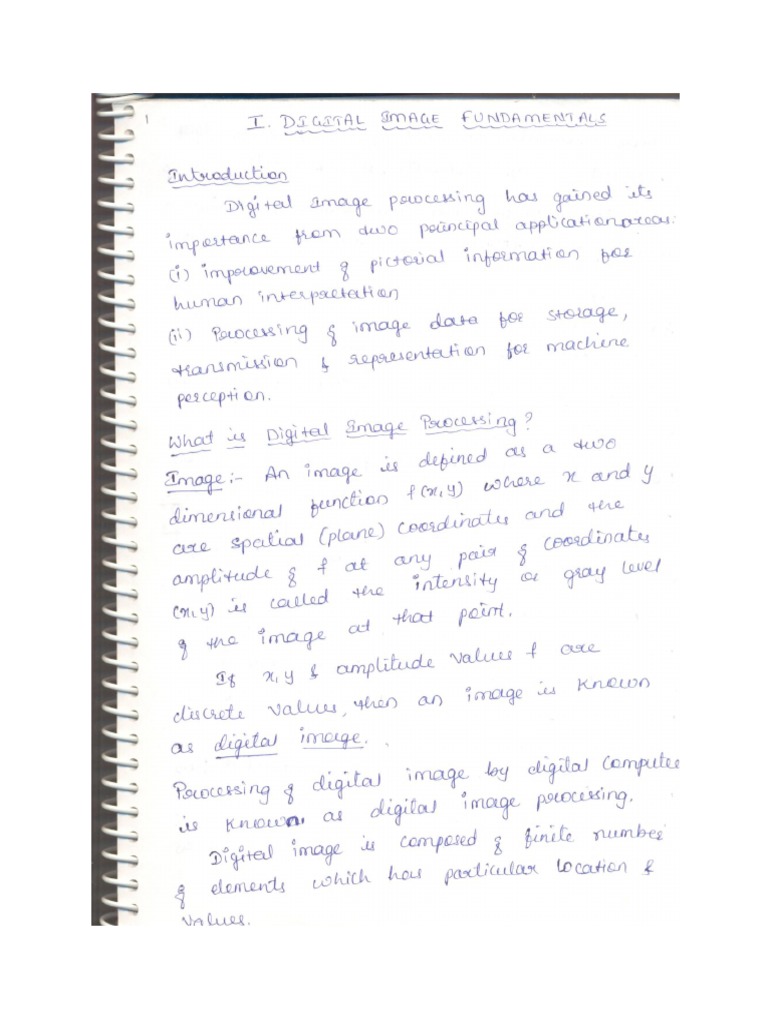 DIP Unit 1 Part1 Notes | PDF