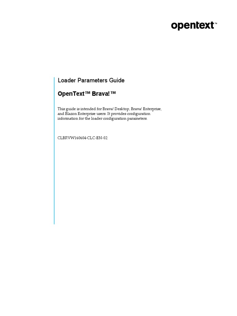 OT Brava! 16.6.4 - Loader Parameters Guide English | PDF | Parameter ...