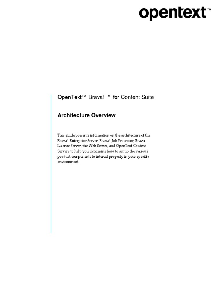 Brava! For Content Suite 16.4 Architecture Overview Guide | PDF