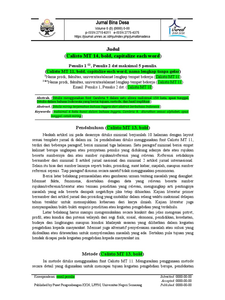 Template Jurnal Bina Desa 2019 | PDF