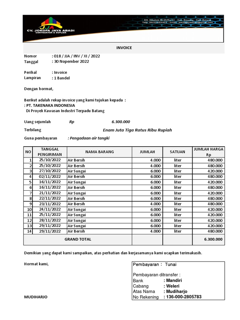 Contoh Surat Invoice | PDF