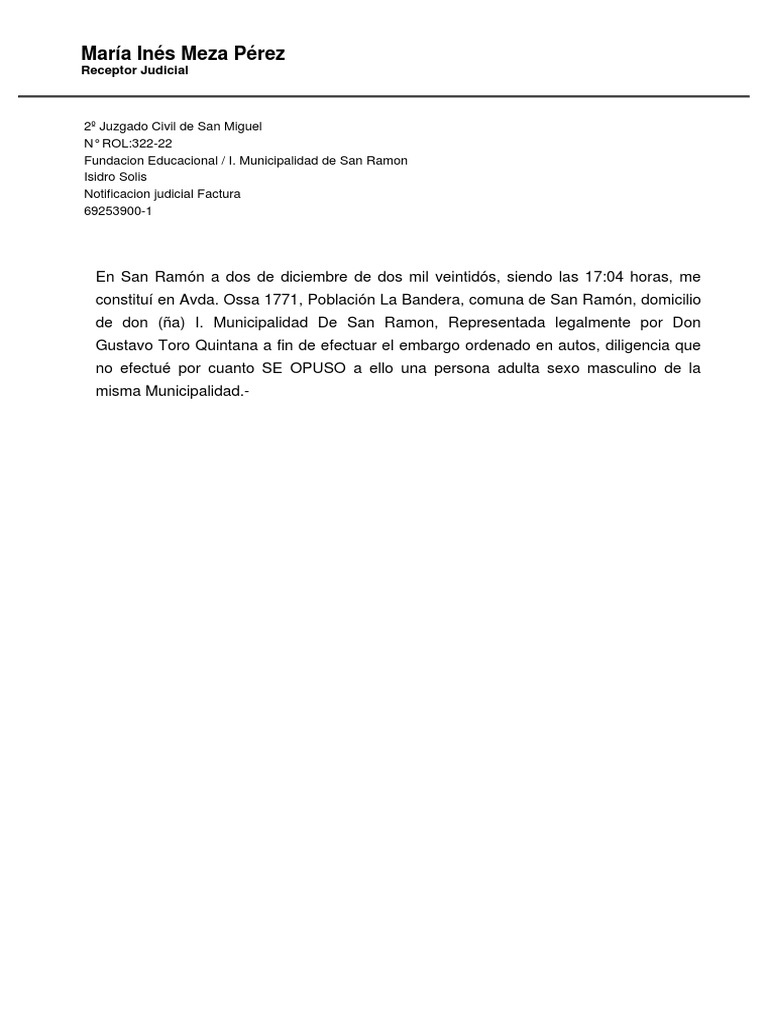 Notificación de Embargo | PDF
