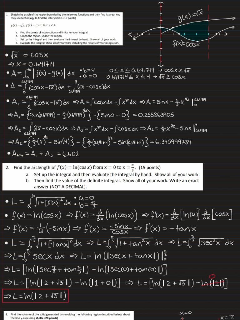 Practice Exam 2 Calculus 2 | PDF